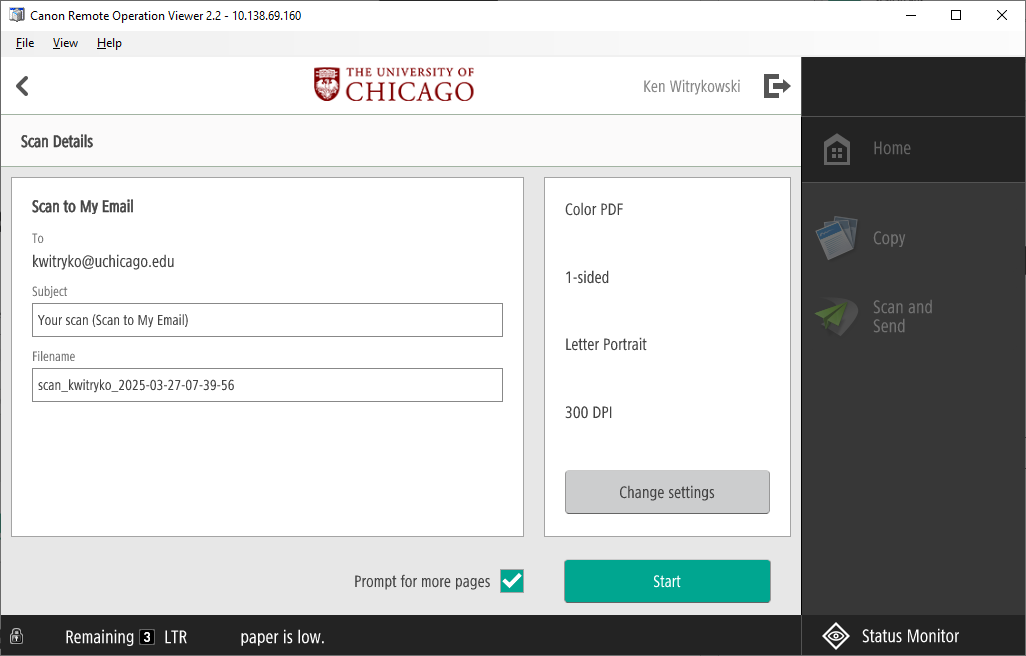 IT Services Knowledge - Scan to Self on Canon MFD - Services Portal